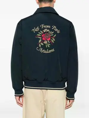 Drole De Monsieur Embroidery Zip Jacket - Blue