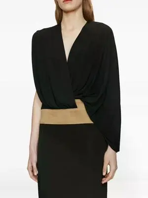 Christopher Esber Contour Suede Swaddle Midi Dress