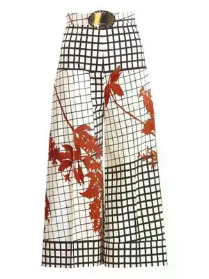 Silvia Tcherassi Ilma Geometric-print Trousers - White