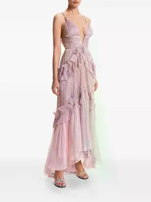 MARIA LUCIA HOHAN Yarinna Ruffled Asymmetrical Dress - Pink