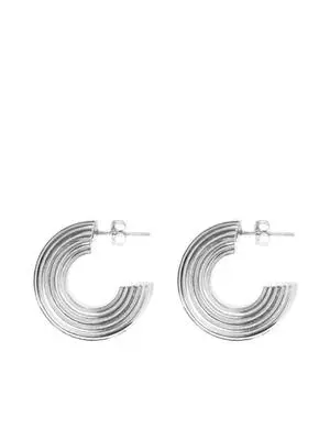 NASSIMOTO Plated Textured Hoop Earrings - Silver