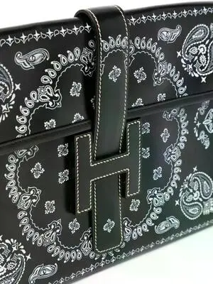 Hermès Bandana Jige Clutch - Black