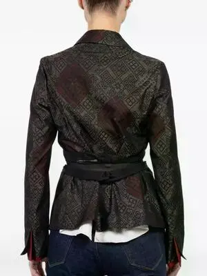 IBRIGU Geometric-print Belted Jacket