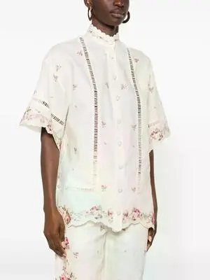 Zimmermann Patience Lace Floral Shirt - Neutrals