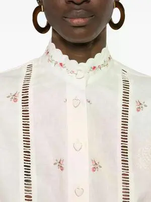Zimmermann Patience Lace Floral Shirt - Neutrals
