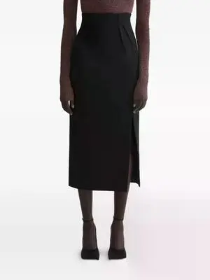 MUGLER Slit High-waisted Skirt - Black