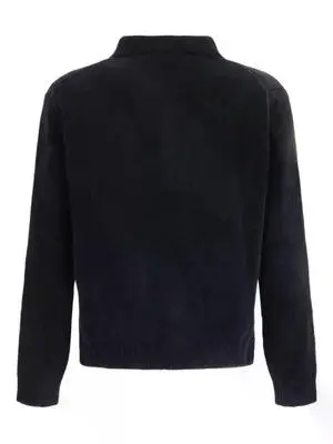 SUNFLOWER Chenille Button Polo Shirt - Black