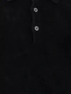 SUNFLOWER Chenille Button Polo Shirt - Black