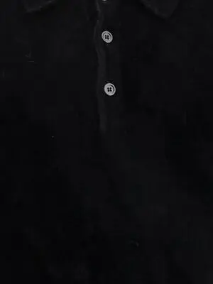 SUNFLOWER Chenille Button Polo Shirt - Black