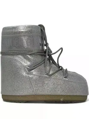 Moon Boot Icon Low Glitter Boots - Silver