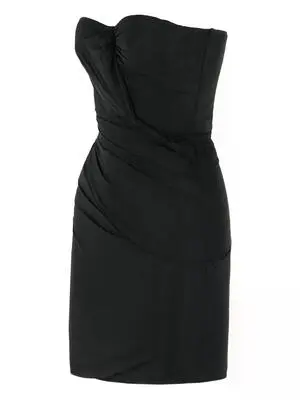 Blumarine Strapless Draped Mini Dress - Black