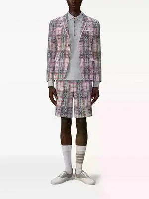 Thom Browne Textured Pique 4-bar Long Sleeve Polo Shirt