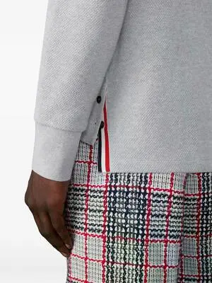 Thom Browne Textured Pique 4-bar Long Sleeve Polo Shirt