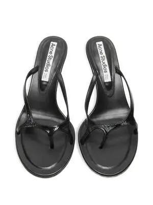Acne Studios Kitten Heel Sandals In Patent Leather - Black