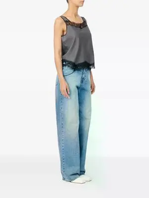 MAISON MARGIELA Lace-trimmed Top - Grey
