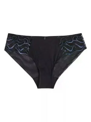 Wacoal Mayumi Embroidered Mesh Briefs - Black