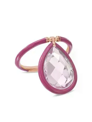 NINA RUNSDORF Rose Quartz Ring - Pink