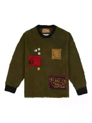BRAIN DEAD Patchwork Pins-appliqués Sweater