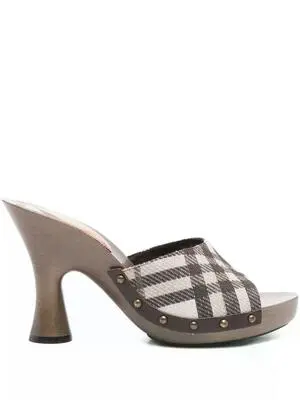 Burberry Studded Check Pattern Sandals