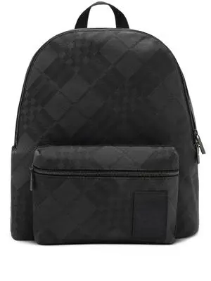 Burberry Backpack With Check Pattern - Black