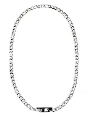 DIESEL D-logo Chain Necklace - Silver