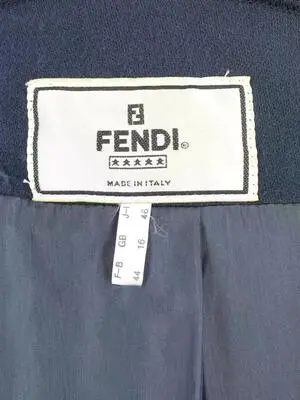 Fendi Wool Double-breasted Ruffled Coat