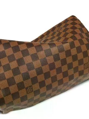 LOUIS VUITTON 2014 Speedy Checkered Tote Bag - Brown