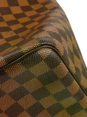 LOUIS VUITTON 2014 Speedy Checkered Tote Bag - Brown