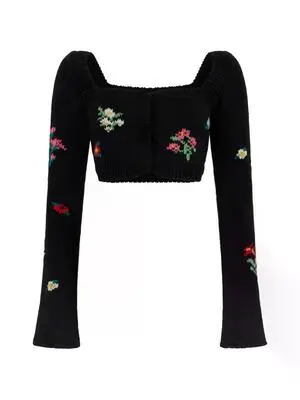 Philosophy Di Lorenzo Serafini Floral Cropped Cardigan - Black