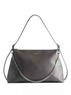 Zadig&Voltaire Jim Grained-leather Shoulder Bag - Grey