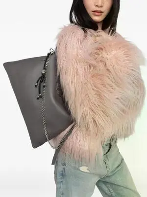 Zadig&Voltaire Jim Grained-leather Shoulder Bag - Grey