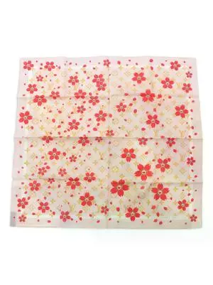 LOUIS VUITTON X Takashi Murakami 2010s Monogram Cherry-blossom Scarf - Pink
