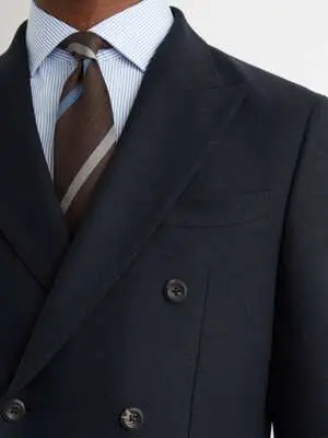 REISS Carson Flannel Double-breasted Blazer Tailored-fit