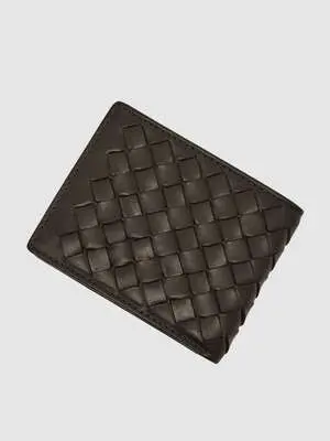 REISS Elton Leather Large Lattice-effect Wallet