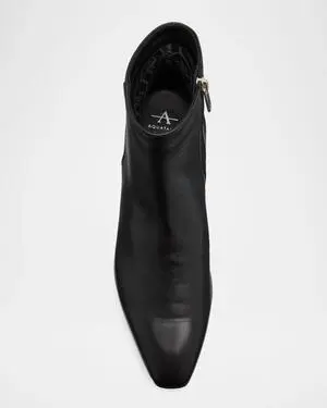 Aquatalia Fuoco Icon Leather Ankle Booties - Black