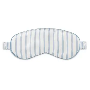 Gingerlily Silk Ticking Eye Mask With Pouch