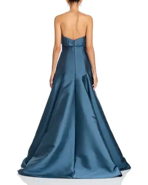 Amsale Bow Neck Strapless Gown