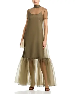 Staud Calluna Organza Gown - Thyme