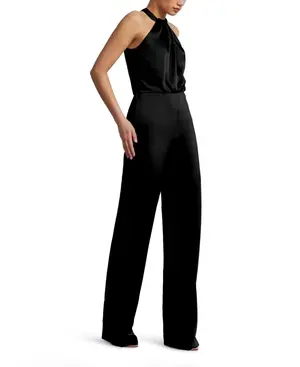 Bcbgmaxazria Pleated Halter Jumpsuit - Black