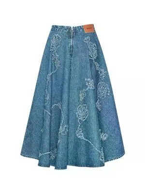 ROTATE BY BIRGER CHRISTENSEN Flower Midi Skirt - Blue