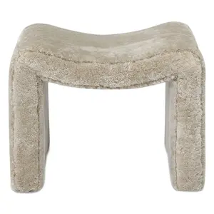 MASSOUD Isla Ottoman - Shearling - Beige