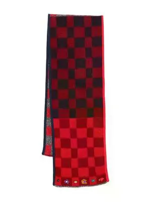 YANYAN Checked Scarf - Red