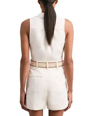 REISS Mila Linen Playsuit