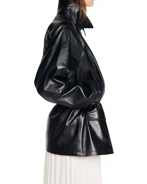 Sandro Leather Ashley Jacket