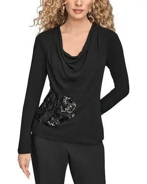 Donna Karan New York Embellished Top - Black
