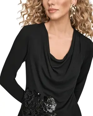 Donna Karan New York Embellished Top - Black
