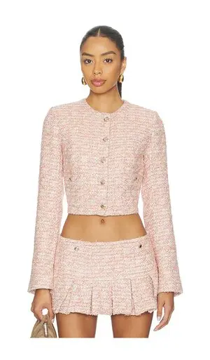 GUIZIO Patch Pocket Crop Jacket - Pink