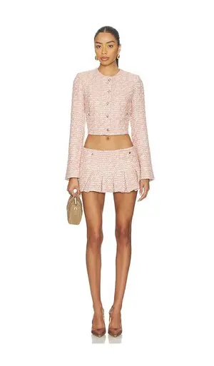 GUIZIO Patch Pocket Crop Jacket - Pink