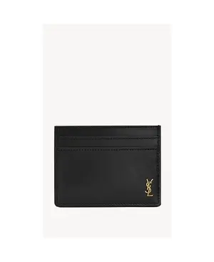 Saint Laurent Tiny Cassandre Card Holder - Black