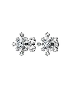 SWAROVSKI 14k White Gold Lab Grown Diamond Starburst Stud Earrings - Silver